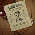 Reward Outlaw Butch Cassidy Wanted Poster Western Decor Parchment Paper ...