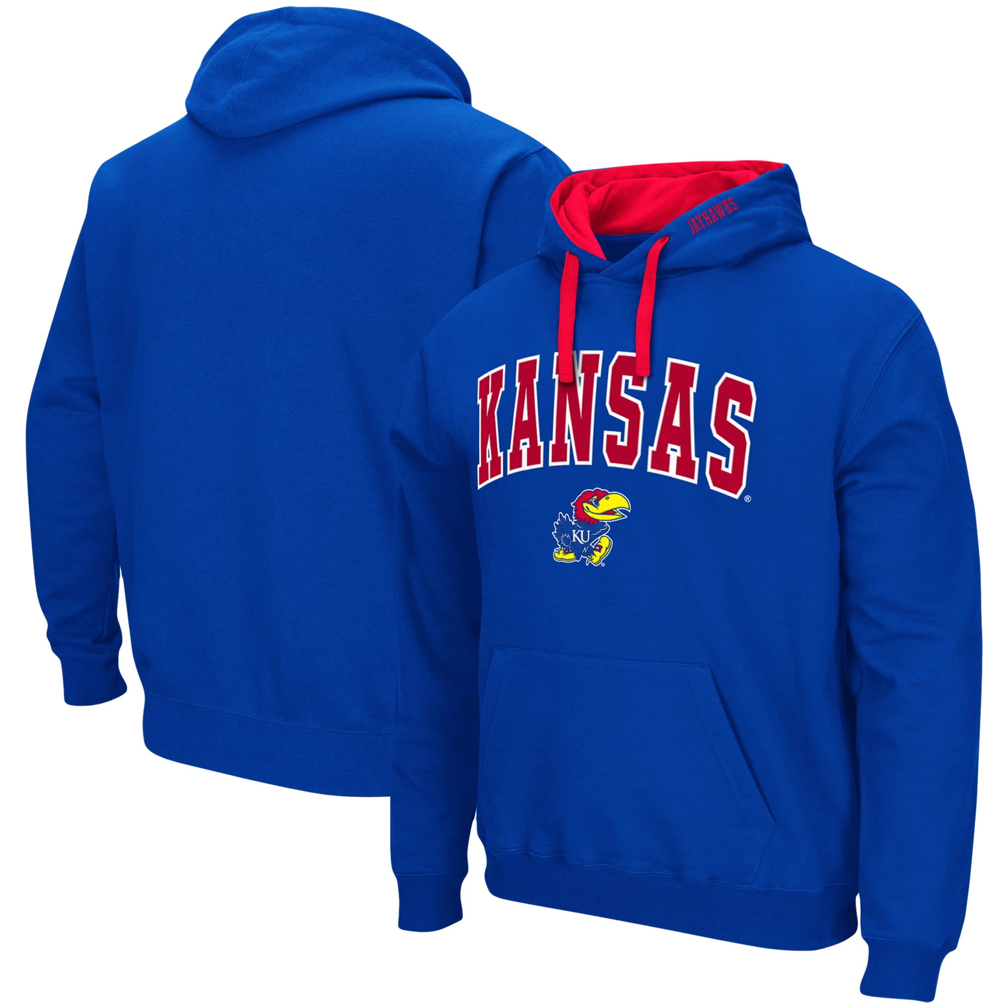 Men's Colosseum Royal Kansas Jayhawks Big & Tall Full-Zip Hoodie
