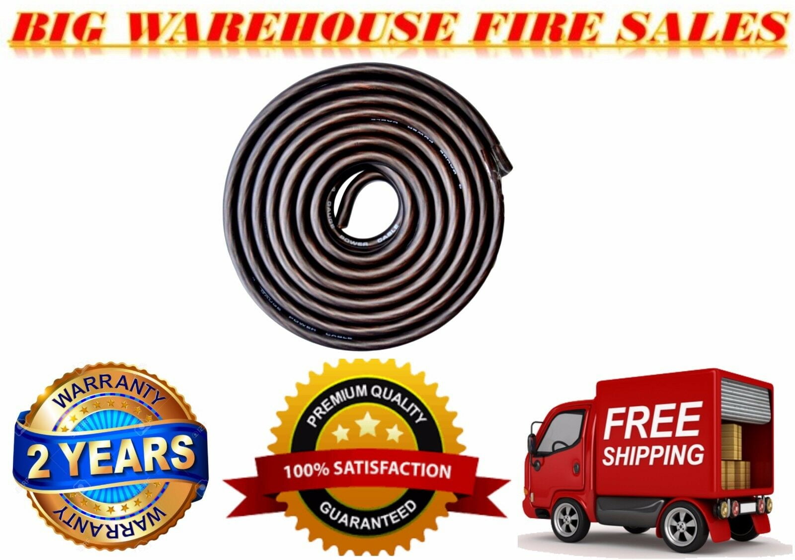 4 Gauge Wire Black Amplifier Power/Ground 4 Ga Amp Wire 20 Feet Cable ...