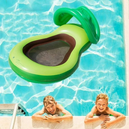 Inflatable Avocado Pool Float, with Removable Awning Pool Float Summer ...