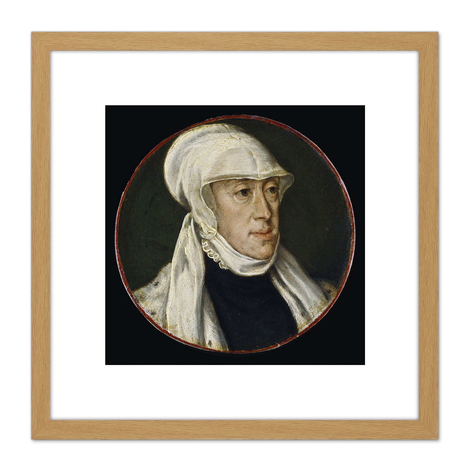Portrait Maria Of Hungary Regent Netherlands 8X8 Inch Square Wooden ...