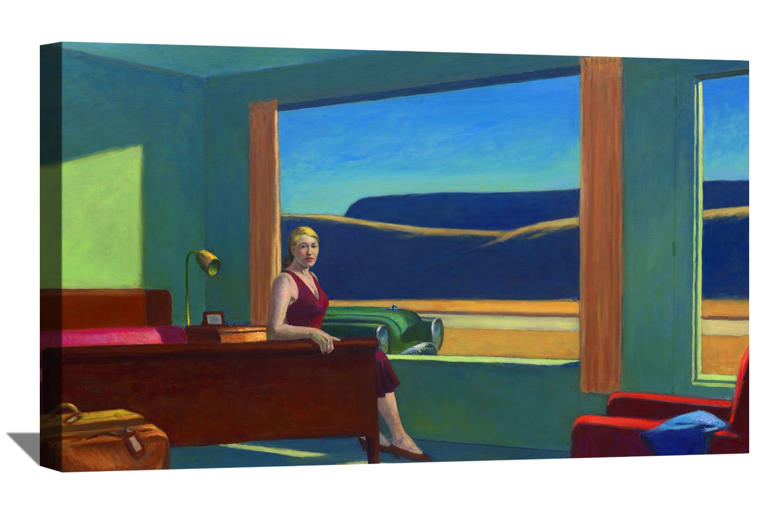 Edward Hopper Painting Art Print Western Motel Canvas Art Framed Wall ...