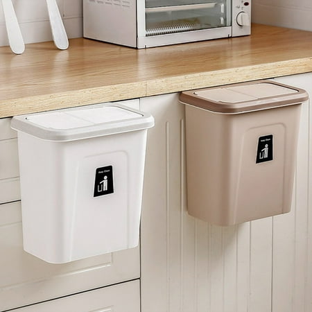 ABS Hanging Waste Bin Trash Wall Container Plastic Desktop Mount ...
