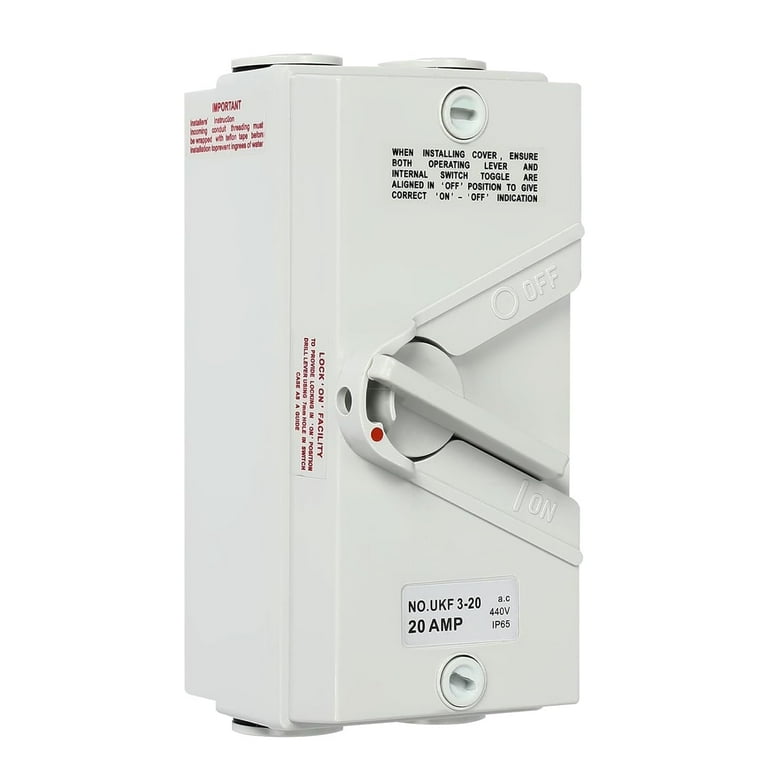 Hvac Disconnect Box 63A 440V AC Motor Disconnect Switch - 3-Pole, IP65 ...