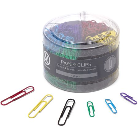 Paper Clips, Medium 1-1/8-Inch and Large 2-Inch Sizes, Assorted Colors ...