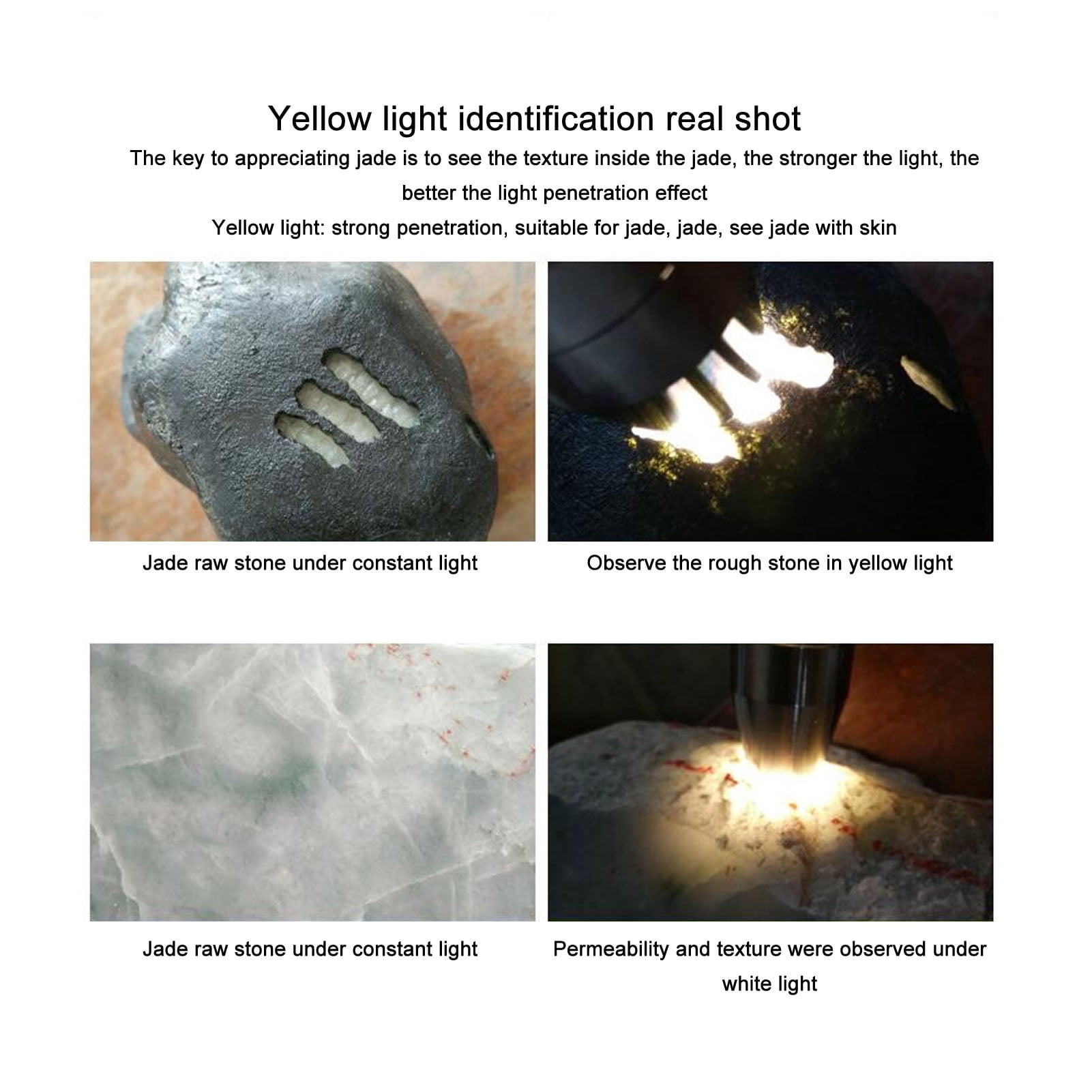 3 Light Source Detector 3-Light Jade Identification Flashlight ...