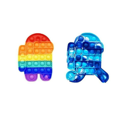 Stress Relief Fidget Popper Push Pop Bubble Rainbow Among Us.-Rainbow ...