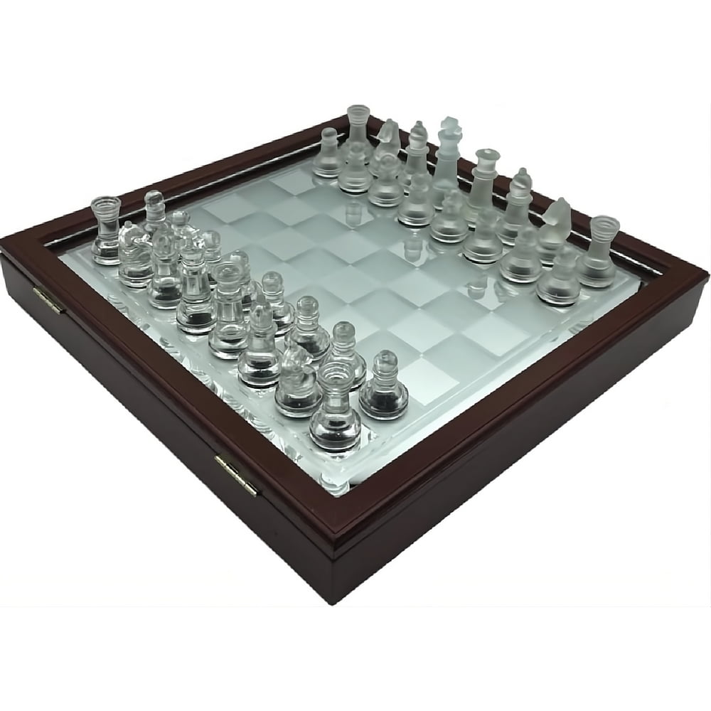 Click here for Tradeopia Chess Glass Set With Elegant Wood Case -... prices