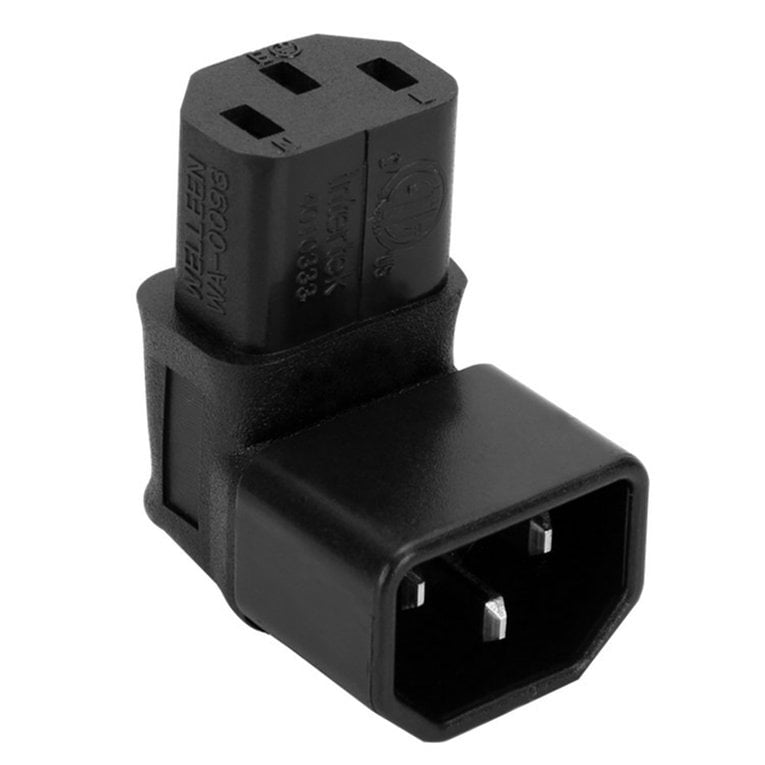 C14 AC Power Port Corner Conversion Plug Downward Bending Suitable For ...