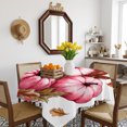 Autumn Pink Pumpkin Maple Leaf Table Cloth 60x60in, Waterproof Square ...