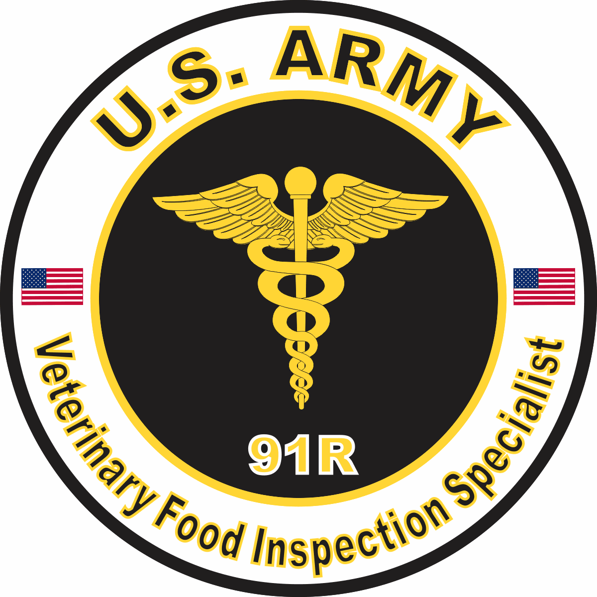 3.8 Inch U.S. Army MOS 91R Veterinary Food Inspection Specialist ...