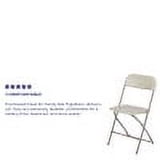 BizChair Folding Chair - Beige Plastic - 4 Pack 650LB Weight Capacity ...