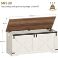 42.9" Large Storage Chest with 2 Support Hinges, Lift-Top Organizer ...