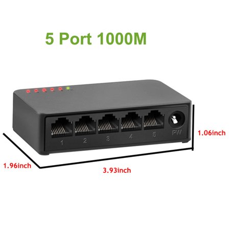 Network Switch Mini 5Ports Switch Ethernet 1000Mbps/100Mbps Gigabit ...
