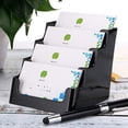 2 Packs 4-Tier Acrylic Business card Holder Stand Clear Desktop Index ...