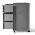 Mainstays 3 Drawer Wide Diamond Plastic Storage Cart Soft Silver