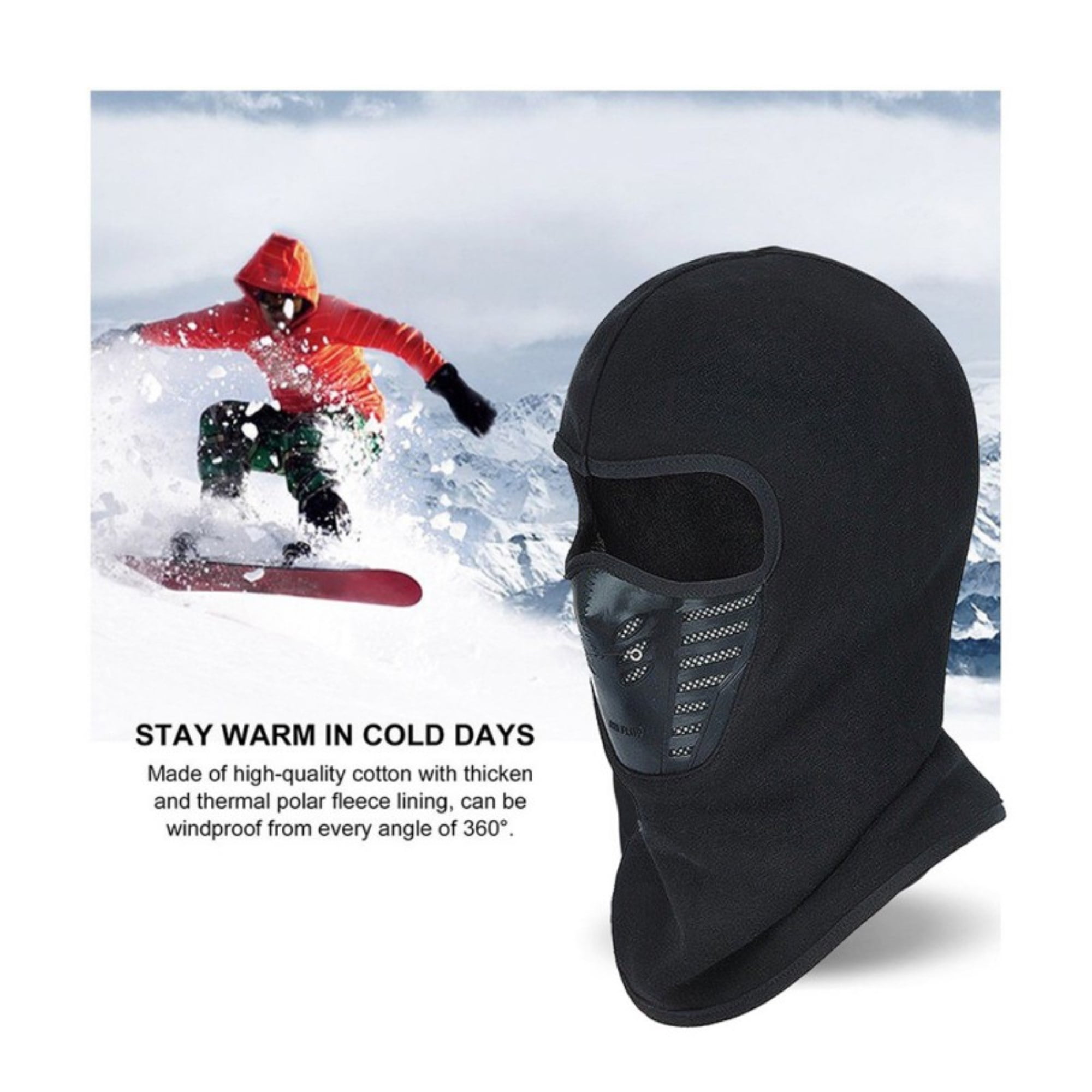 Kozart Winter Windproof Fleece Ski Mask Balaclava Headwear Motorcycle ...