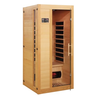 Indoor Far Infrared Sauna Room for Up To 2 People, Canadian Hemlock Wood Low EMF Heaters ...