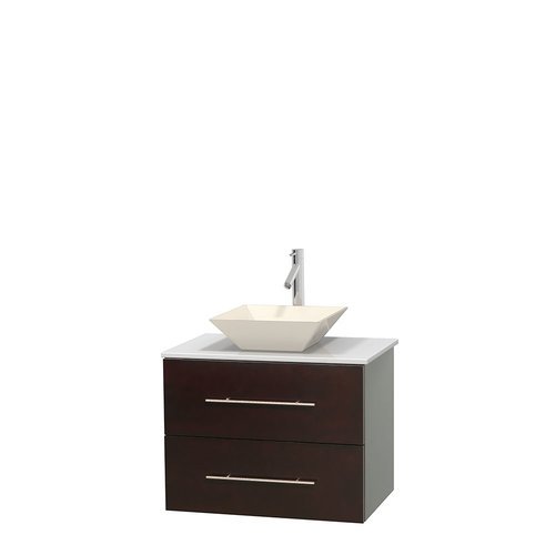 Wyndham Collection Centra 30" Single Bathroom Vanity, Grey Oak, White ...