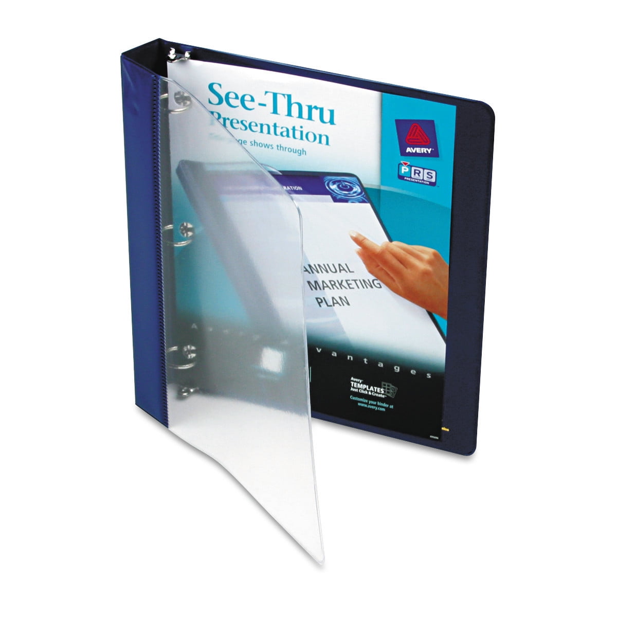 Avery See-Thru Binder with 1 inch Round Ring, Blue (10851) - Walmart ...