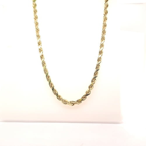 Gold Rope Chain Necklace 24" Men Women 1mm 10K Real Gold by Glitz ...