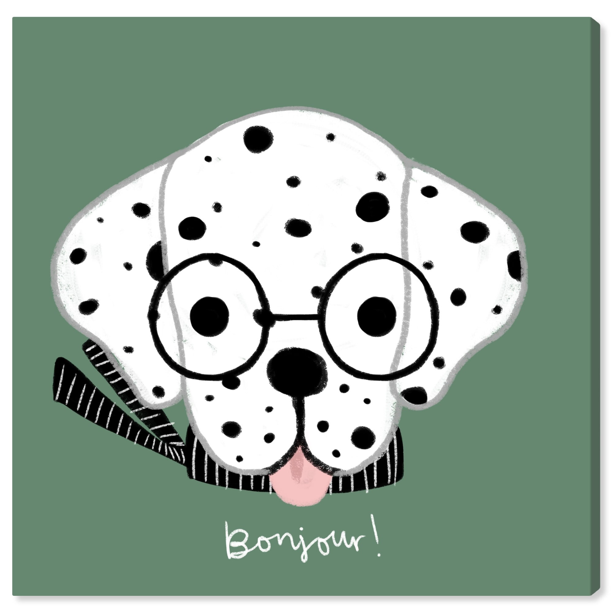 Wynwood Studio 'Bonjour Spots Green' Animals Wall Art Canvas Print ...