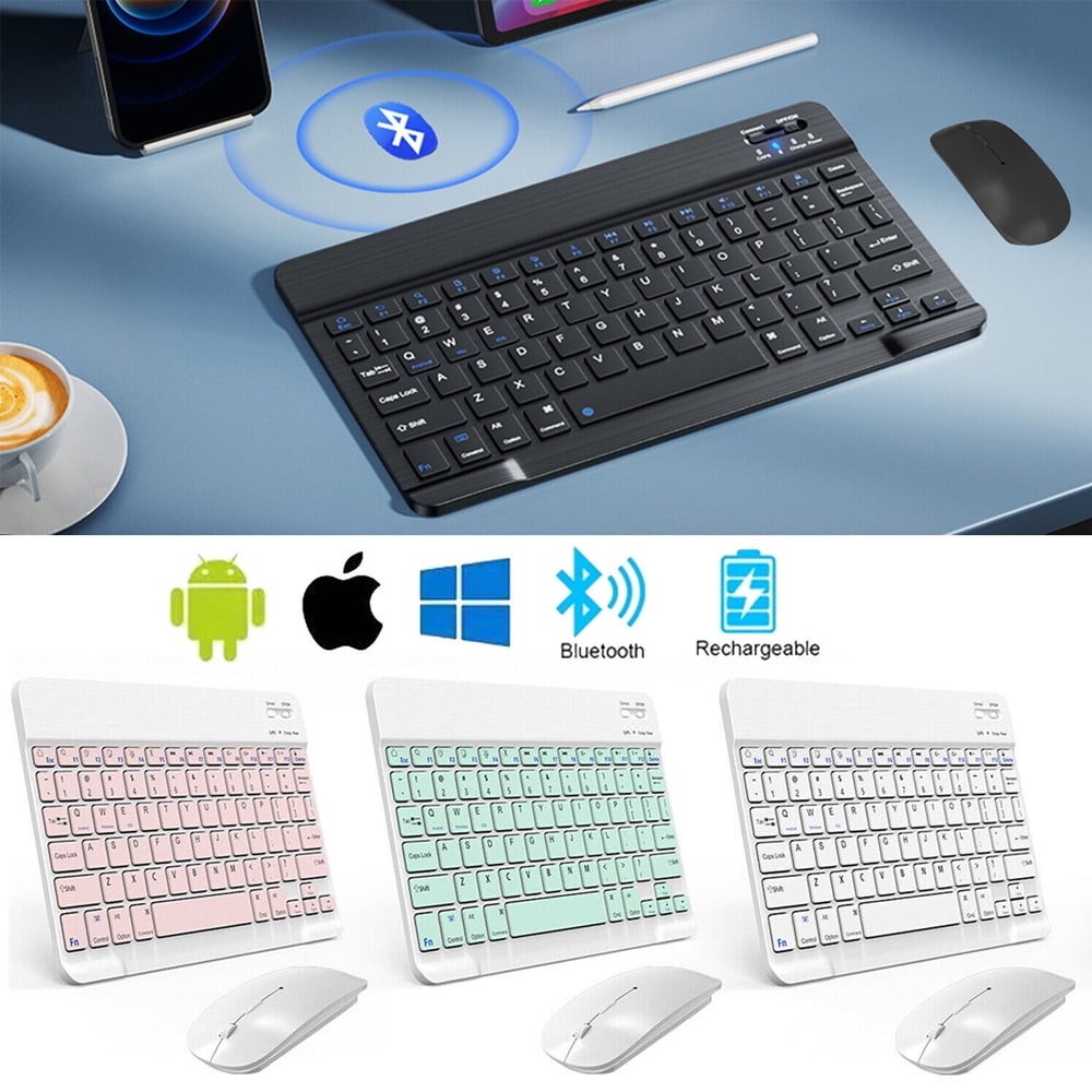 10 Mini Wireless Bluetooth Keyboard Mouse For Android Windows Ios Pc Laptop Only Keyboard