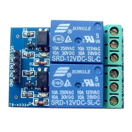 Ruiboury 12V 10A 2 Channel Relay Module with Optocoupler for PIC AVR DSP ARM Opto Relay Board ...