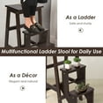 3 In 1 Folding Ladder Stool 3 Tier Step Bench Multifunction Shelf Brown ...