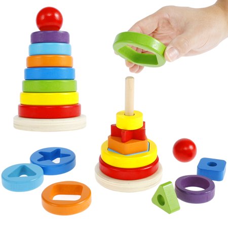 Muross Stacking & Nesting Circle Toy,Silicone Soft Building Blocks ...