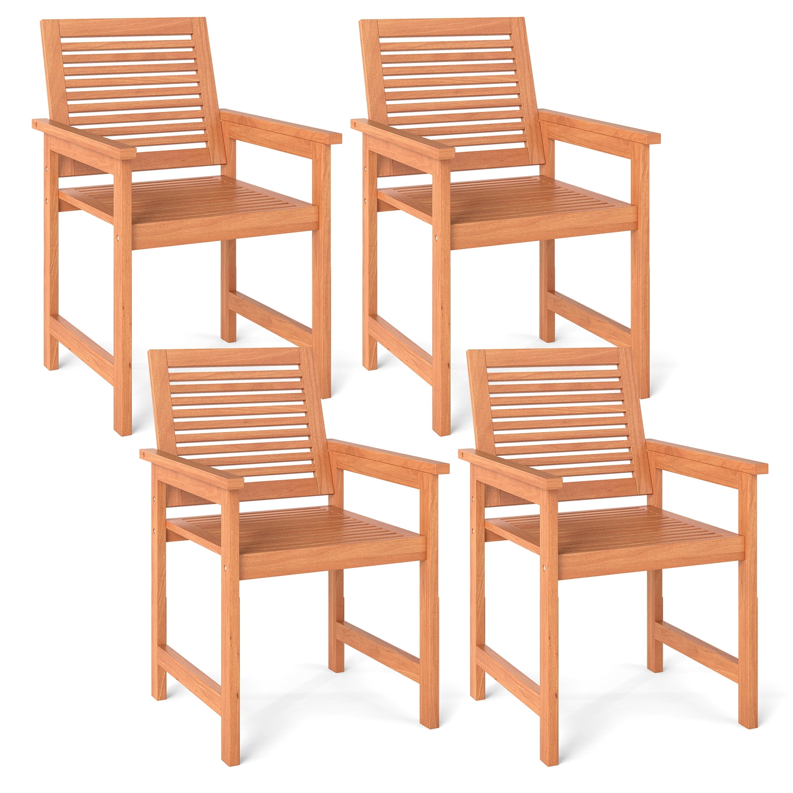 Click here for Gymax Patio Chairs Set Of 4 Outdoor Wooden Dining... prices