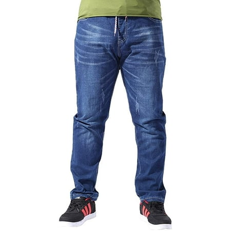 Plus Size Men Clothing 8XL Jeans Elastic Waist Men Casual Stretch ...