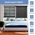 Studio 707 Cordless Zebra Blinds for Windows - 100% Polyester Pull Down Roller Shades for ...