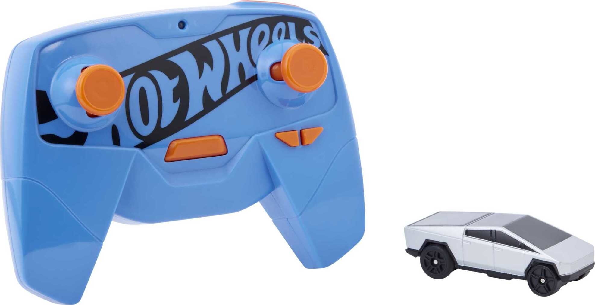 Hot Wheels RC Battery-Powered Tesla Cybertruck in 1:64 Scale & USB ...