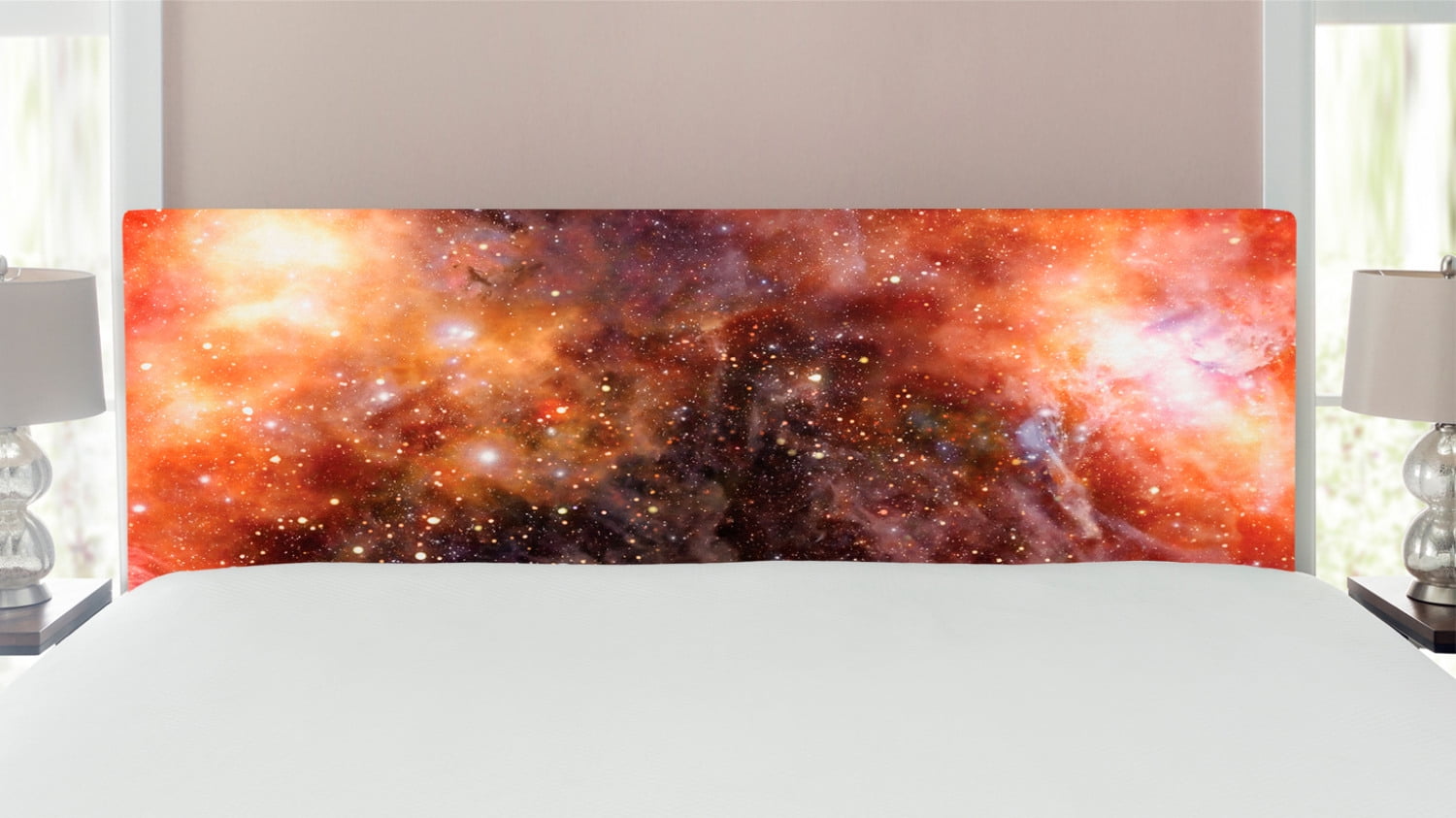Outer Space Headboard, Nebula Gas Cloud in Deep Outer Space Galaxy ...