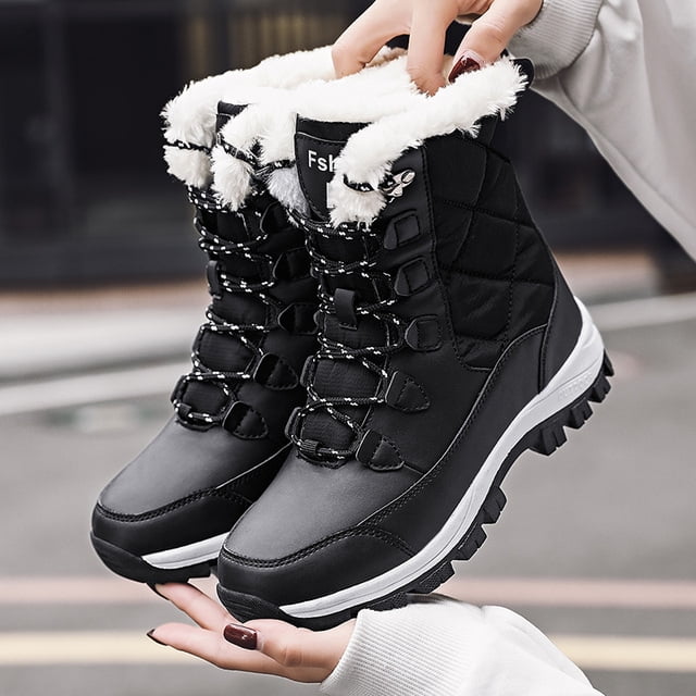 ZMNEW Ankle Boots Women Winter Shoes Keep Warm Non-slip Black Snow ...