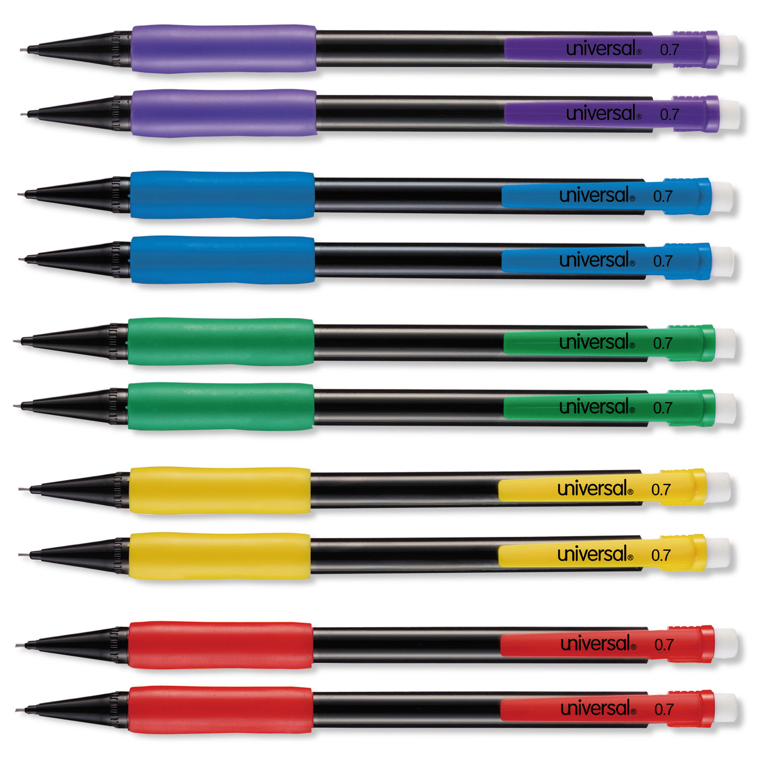 Soft Grip Mechanical Pencil 0 7 Mm HB 2 5 Black Lead Assorted