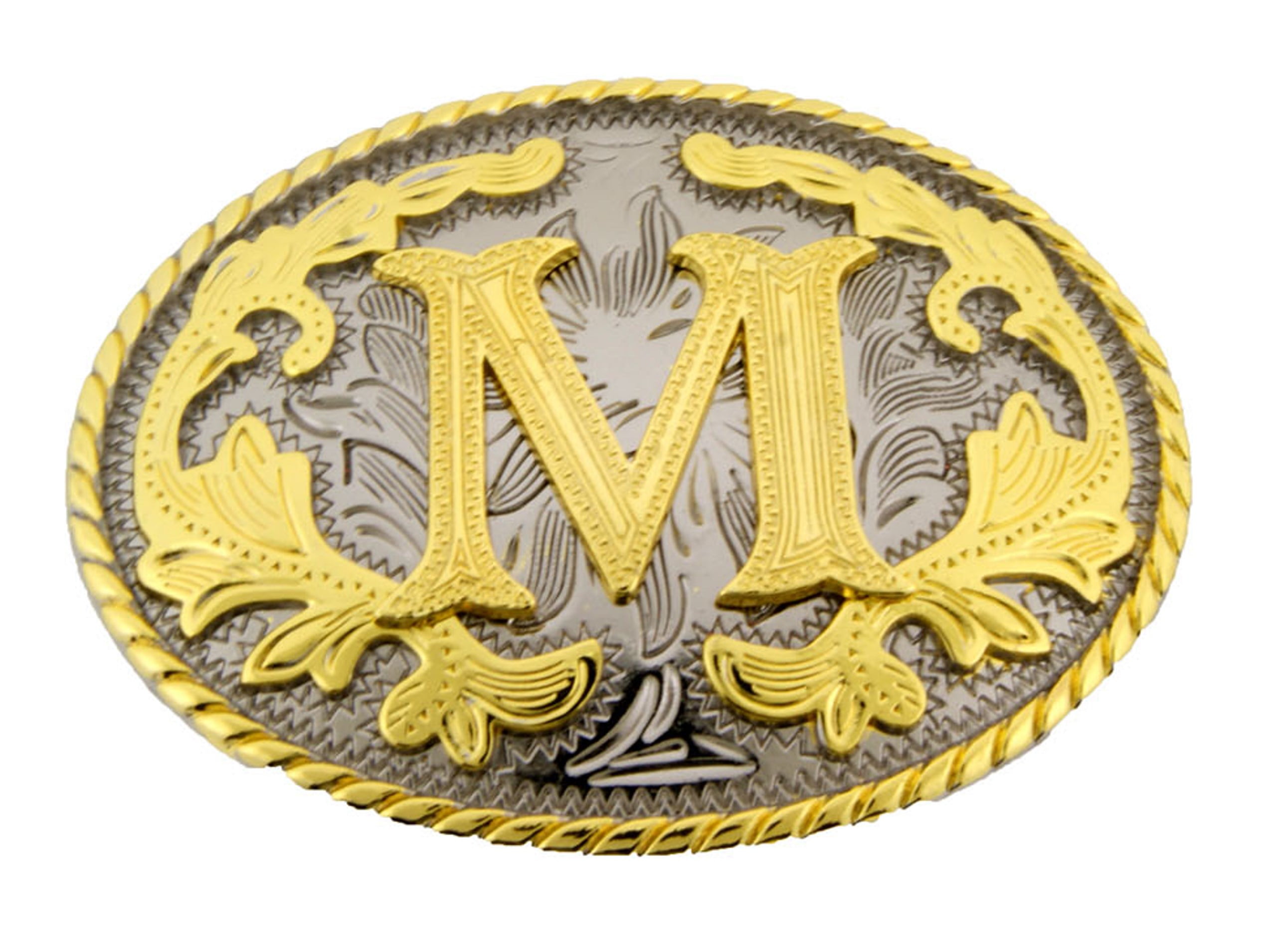 Initial M Belt Buckle Multiple Style Texas US Rodeo Western Letter M ...