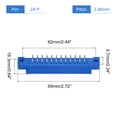 Uxcell Card Edge Connector Blue Socket 24 Pin 3.96mm Pitch for Printed ...