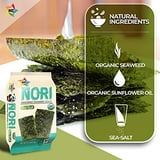KIMNORI Organic Seaweed Sheets Seaweed Snacks, Sea Salt, Roasted Crispy ...