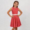 BLTIBY Girls Vintage Dress 50s Retro Round Neck Dresses Sleeveless ...