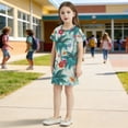 BZSMCE Short Sleeve dress Dress Casual Cotton Dresses-Palm Trees ...