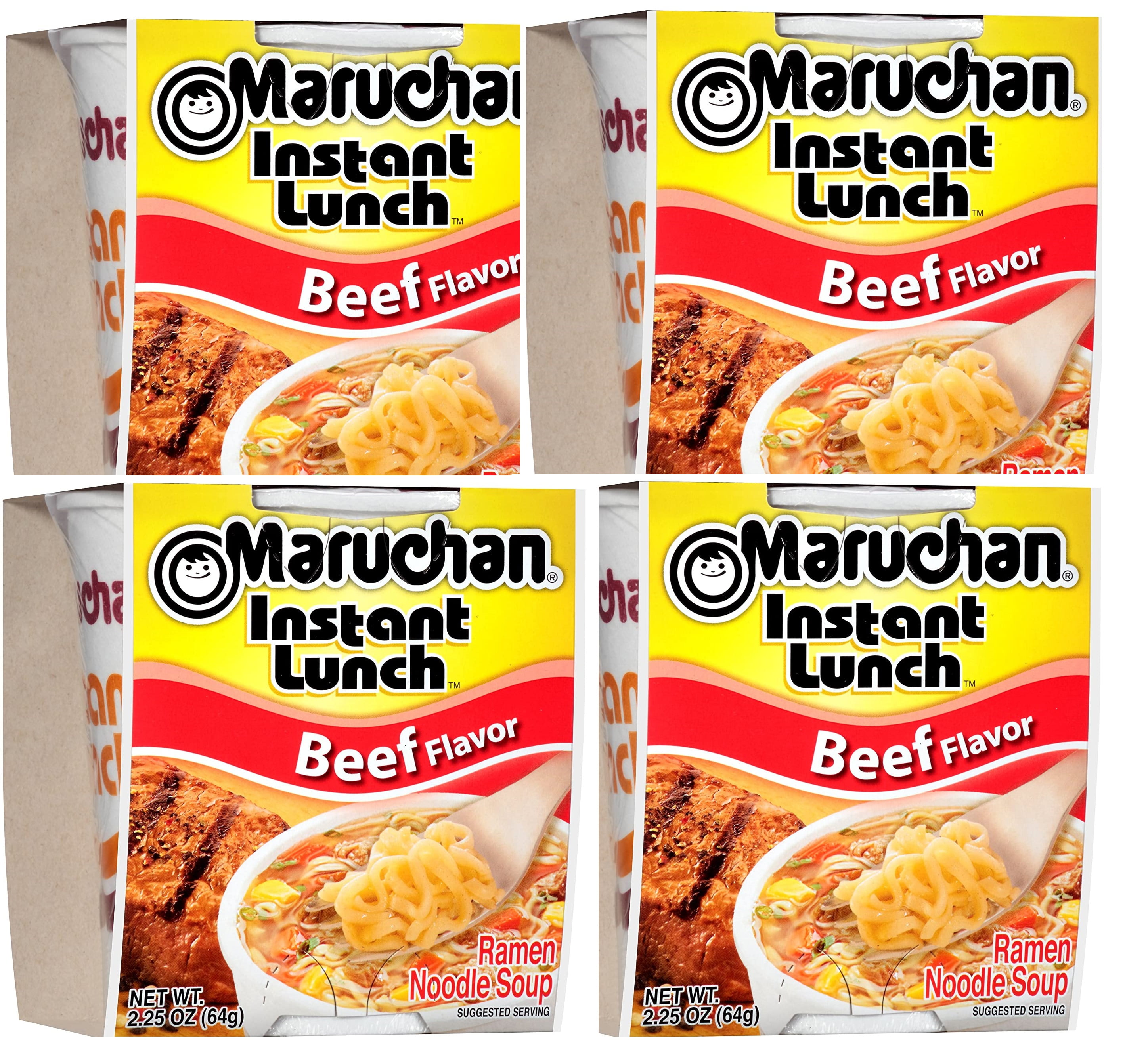 Maruchan Instant Lunch Beef, 2.25 Oz, Pack of 4 - Walmart.com