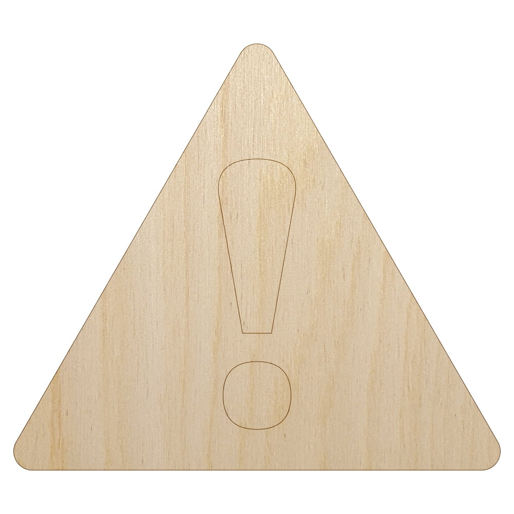 Warning Symbol Exclamation Mark Wood Shape Unfinished Piece Cutout ...