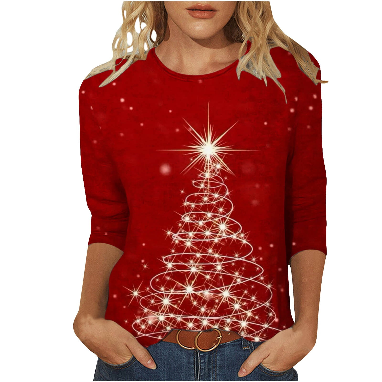 Click here for Clearance Staron Christmas Shirts Women Casual Loo... prices
