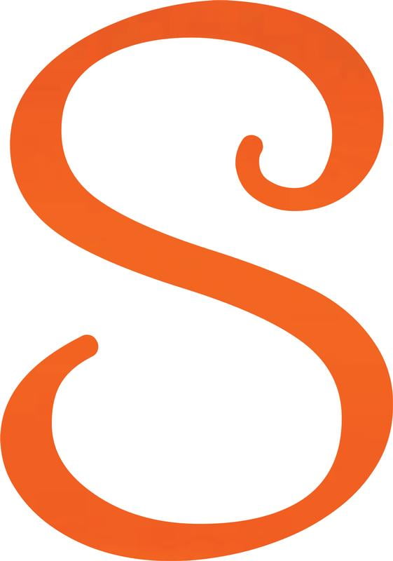 Acrylic Letter S Script, 3'' Tall Fluorescent Orange Alphabet Craft ...