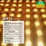 BAOMING MR16 5W LED Bulb, Warm White GU5.3, Non-Dimming 12V Landscape ...