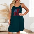 aohooy Women's Patriotic Dress Spaghetti Strap Summer Flowy Sundress ...