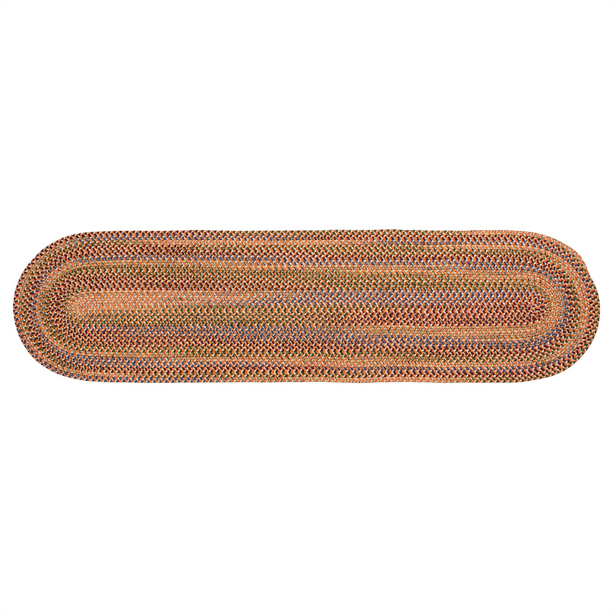 2 5 X 5 Orange And Blue All Purpose Handcrafted Reversible Oval Area 2 5 X 5 Orange And Blue All Purpose Handcrafted Reversible Oval Area