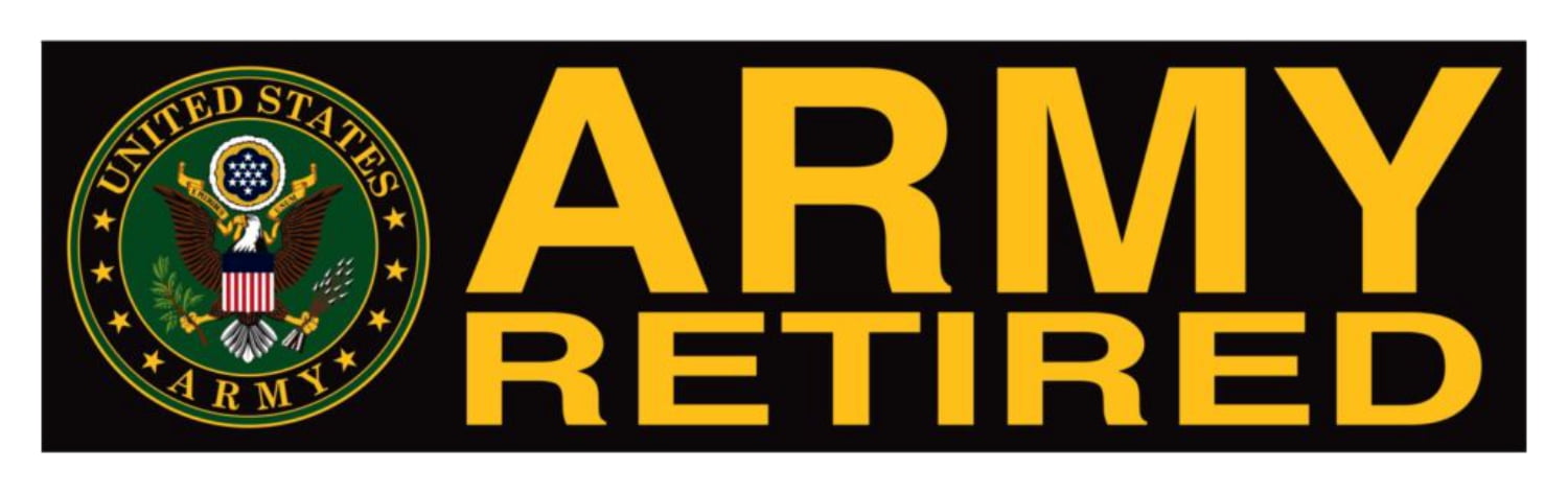 Army Retired 9"x3" Bumper Sticker - Veteran Owned Business - Walmart.com